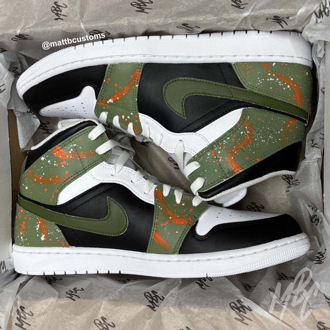 Abstract Colourway - Jordan 1 Mid | UK 10 – MattB Customs
