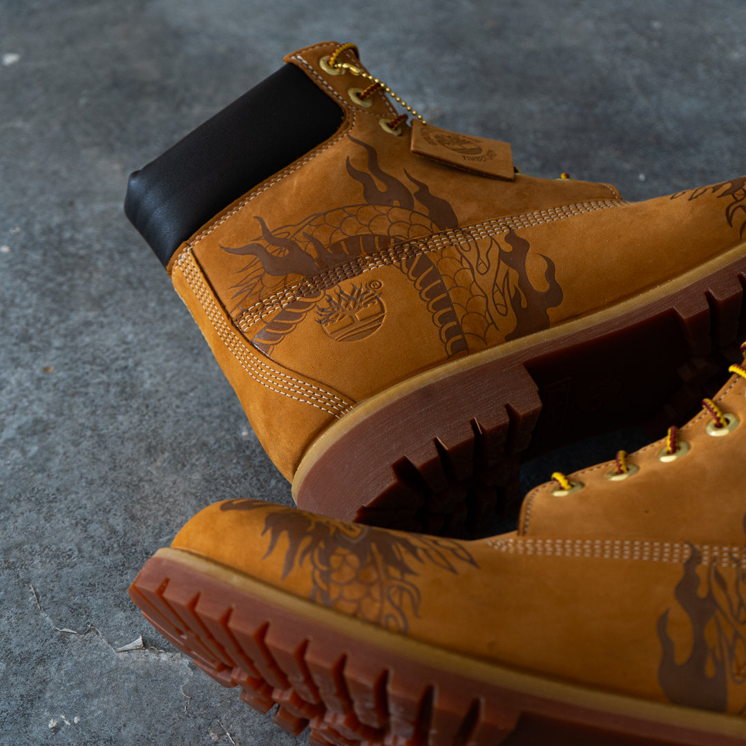 Flaming Dragon - Timberland Tan Boot Custom – MattB Customs