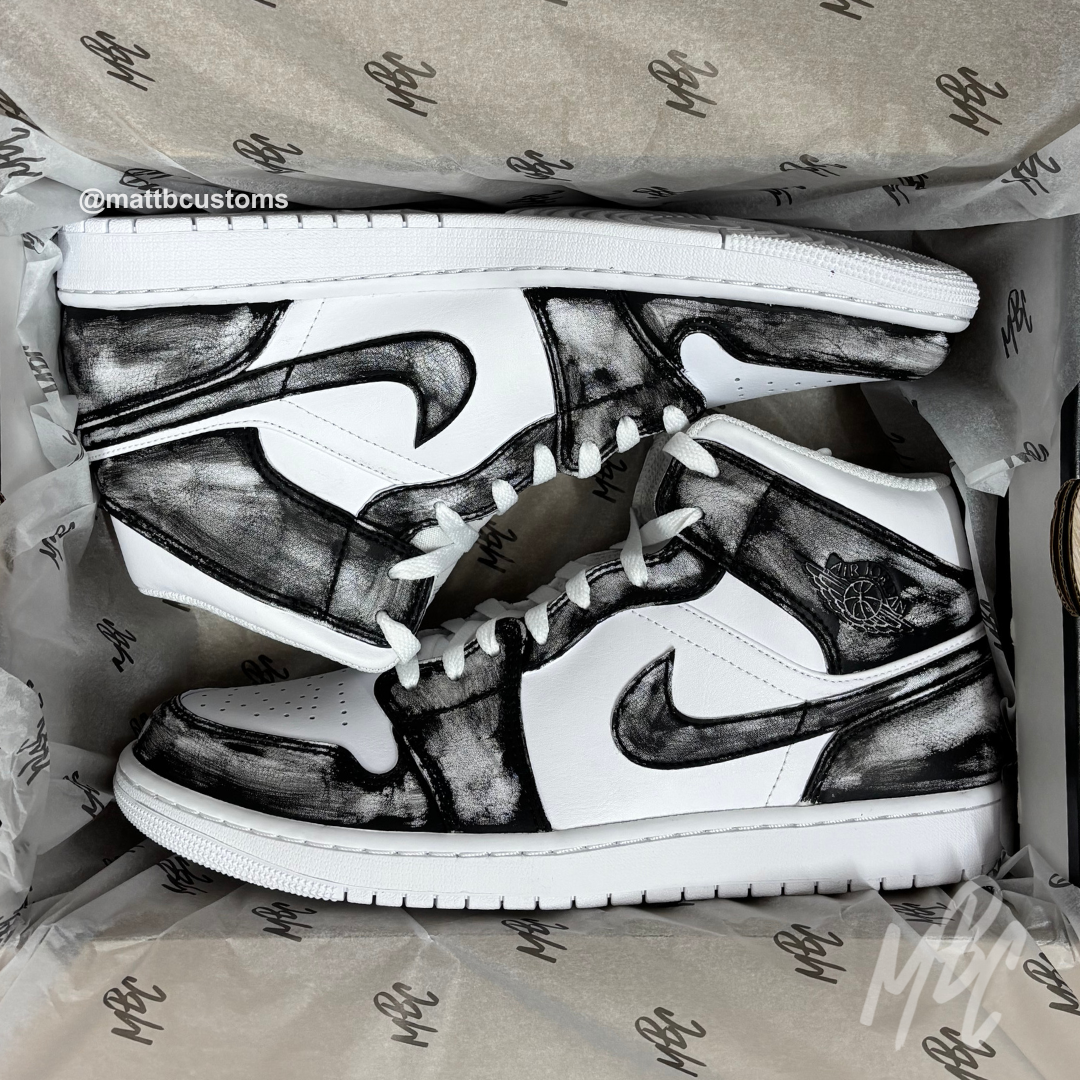 Washed Out Colourway Design - Custom Nike Jordan 1 Mid | UK 10.5 ...